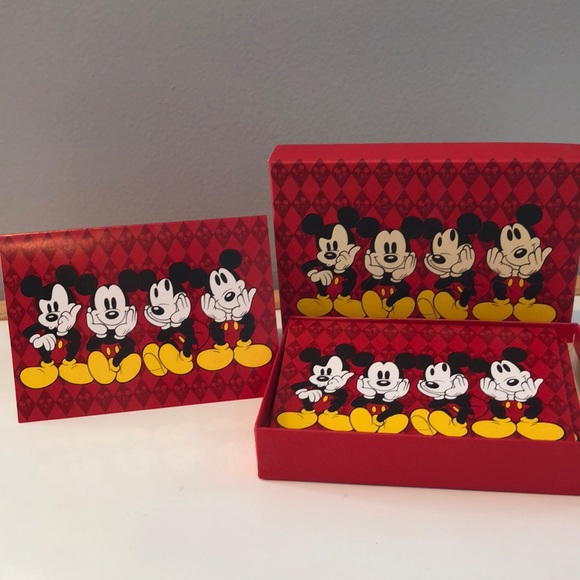 Disney | Office | Disney Mickey Mouse Red Stationery Set Of Note Cards ...